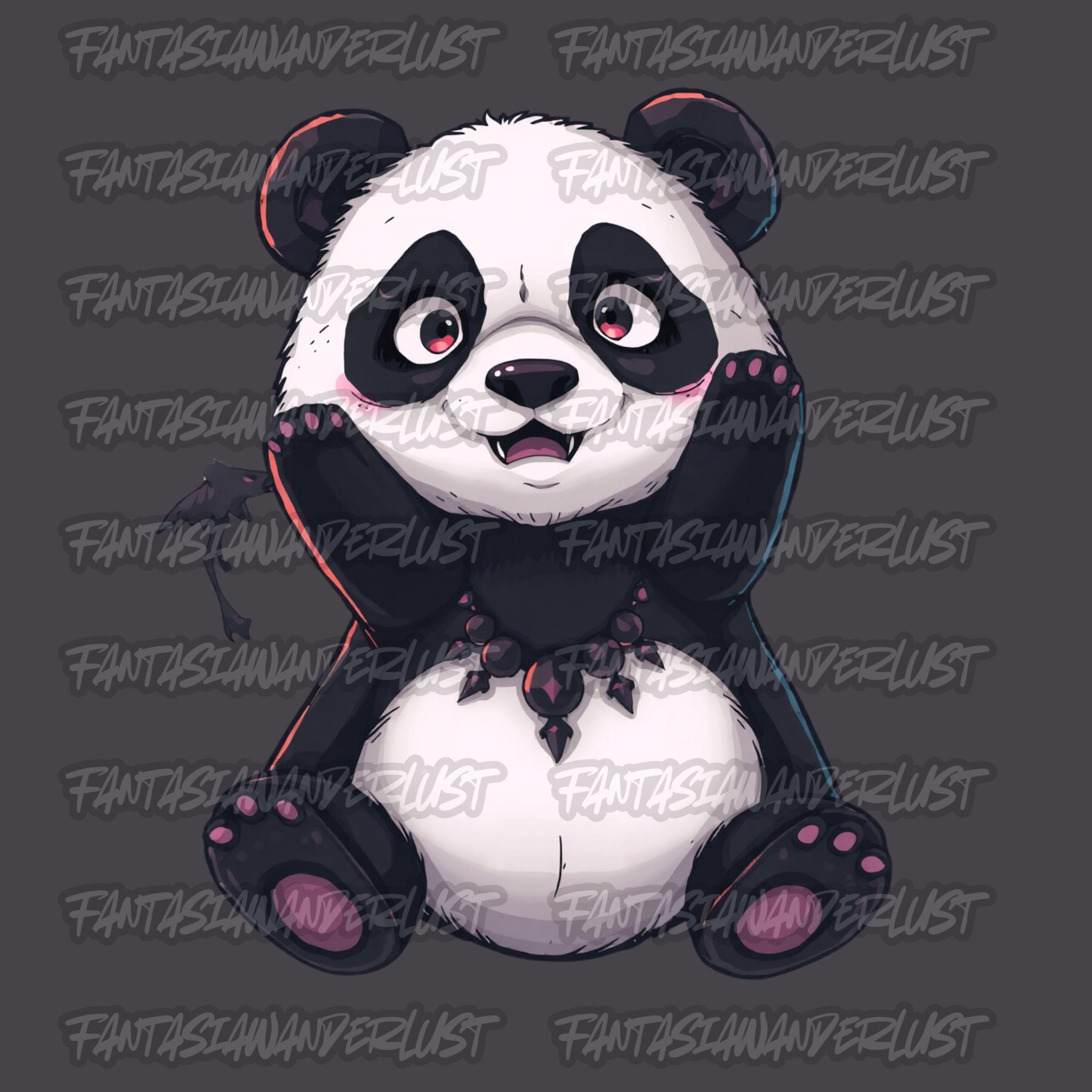 Gothic Panda T-shirt Design, Cute and Quirky Digital Artwork for ...