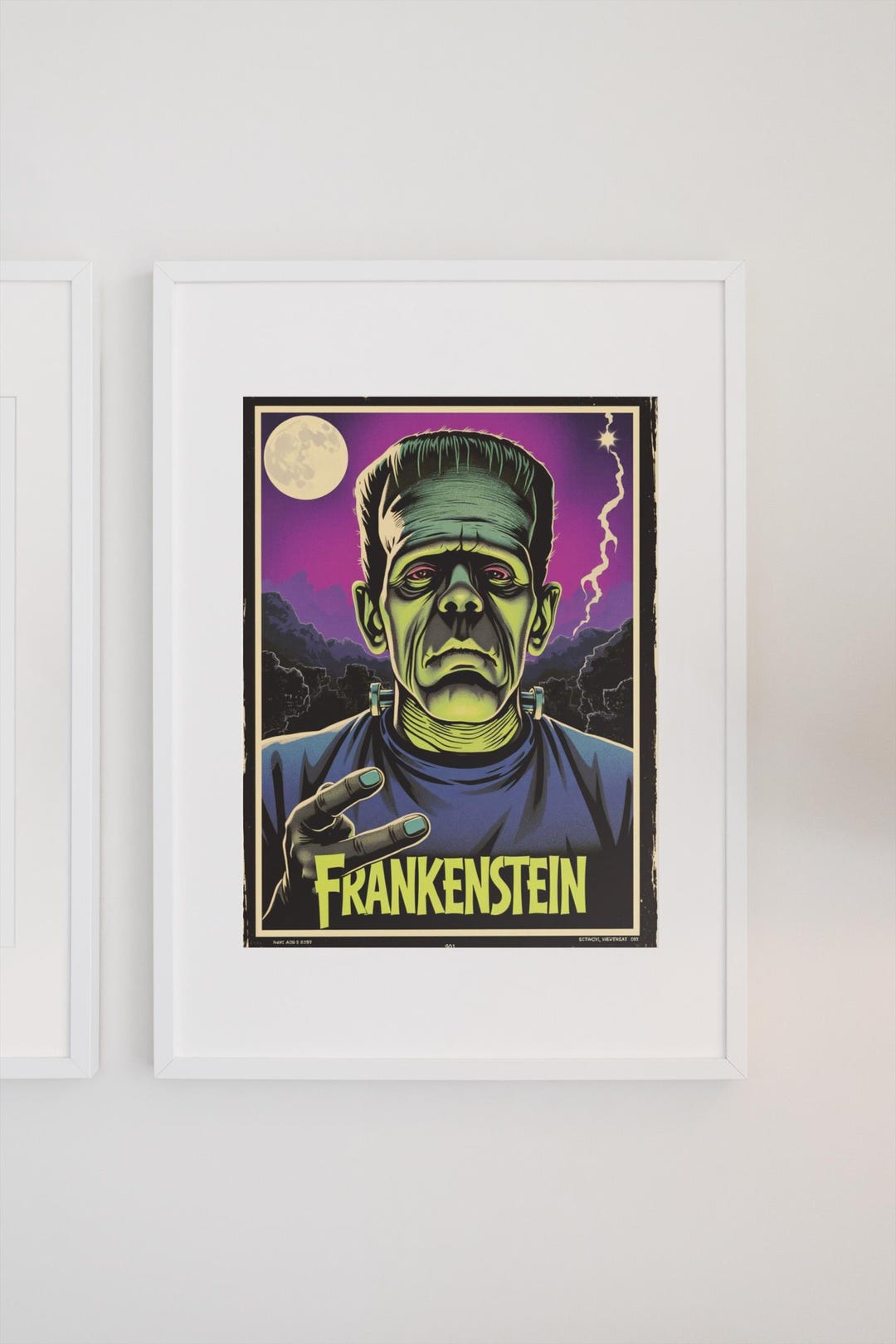 Frankenstein Digital Art Print | Classic Horror Movie Poster | Gothic ...