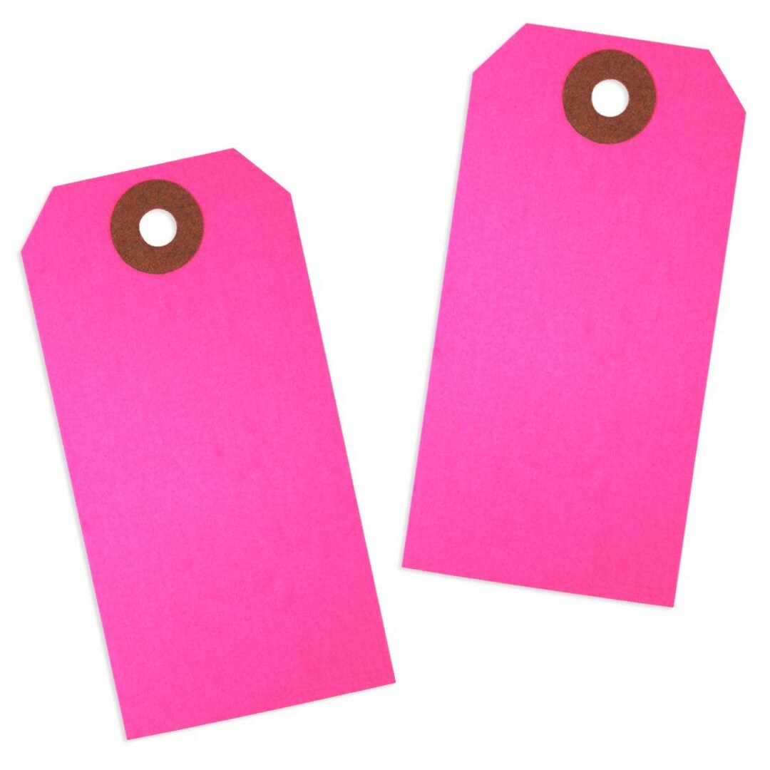 Neon Pink Paper Tags - Etsy