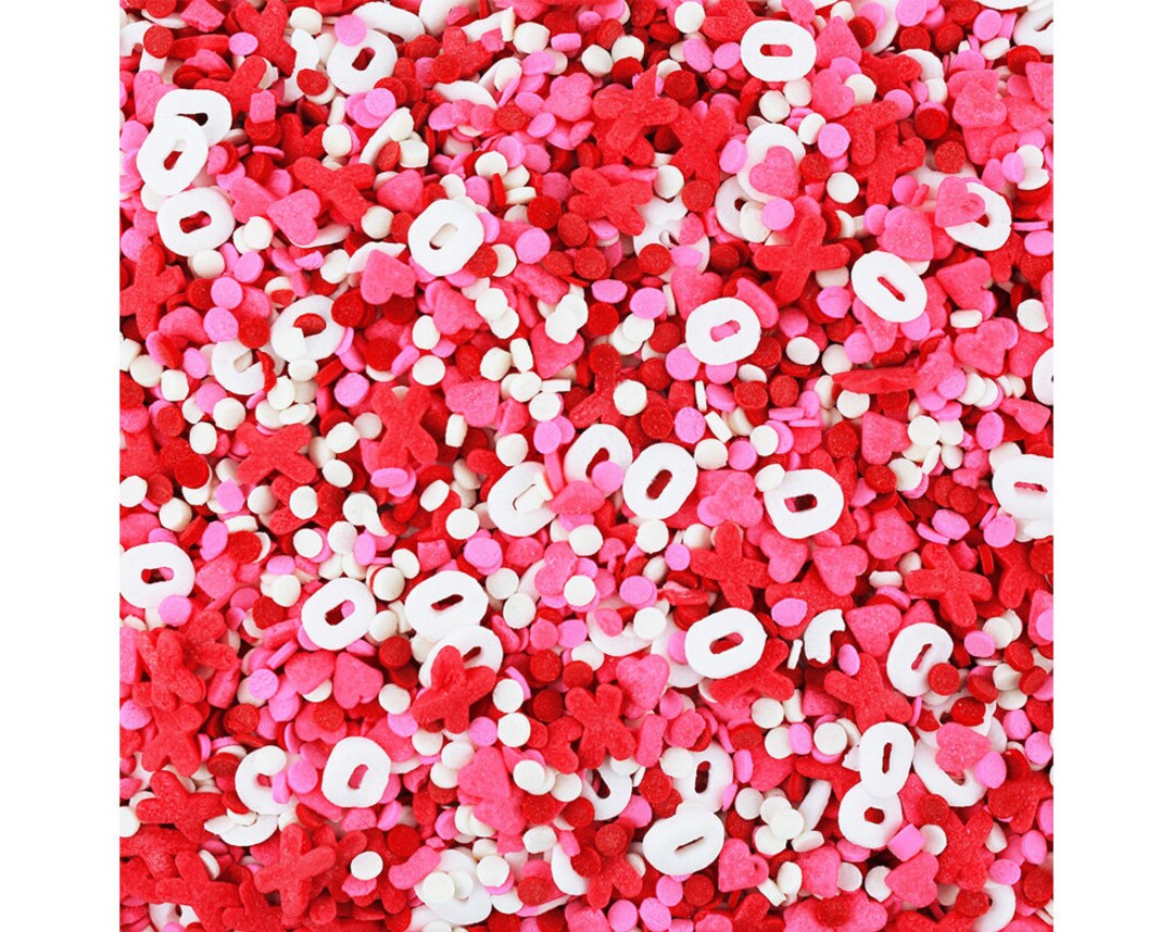 XOXO Sprinkle Blend - a Fun Blend of Pink, Red, and White Heart and Dot ...