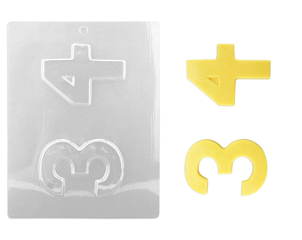 Number 3 4 Chocolate Mold - Number Three Candy Mold, Large Number Four ...