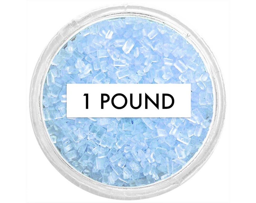 Soft Blue Chunky Sugar 1 LB - Pastel Light Blue Sugar Crystals ...