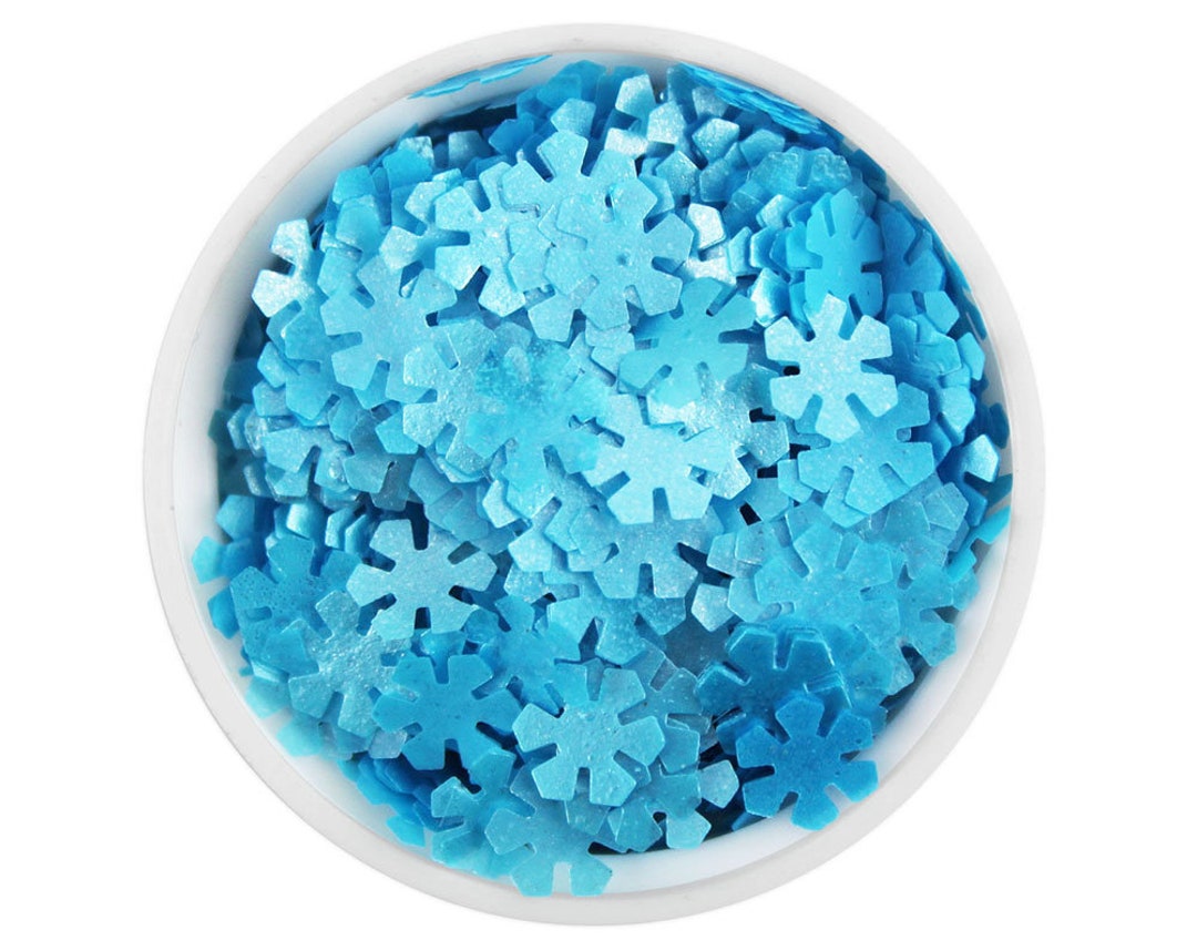 Blue Snowflake Edible Glitter - Pearly Blue Snowflake Edible Glitter ...