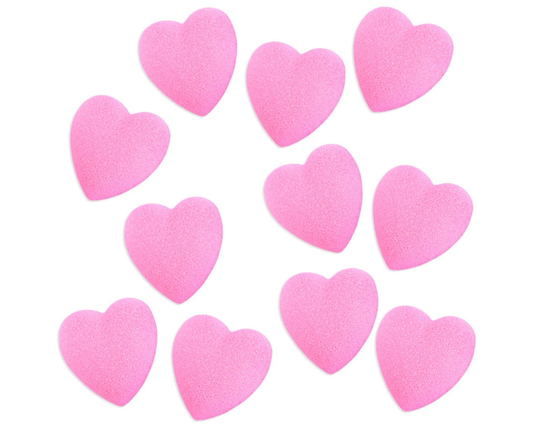 Pink Heart Sugars- Pink Heart Sugars, Pink Molded Heart Toppers, Pink ...