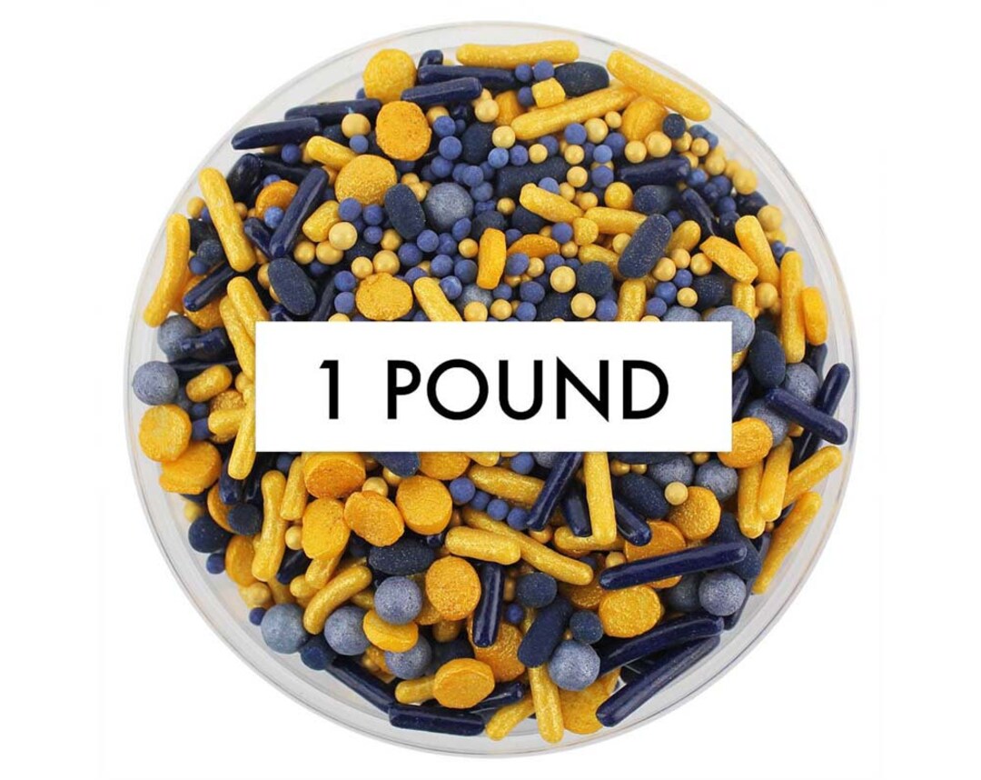 Navy Blue & Gold Team Spirit Sprinkle Blend 1 LB - Navy Blue Gold Blend ...