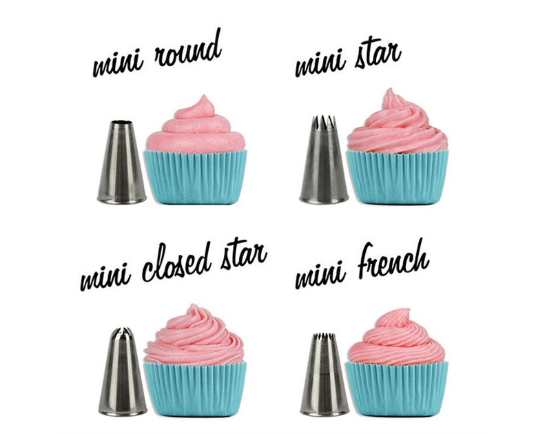 MINI Cupcake Decorating Tip Set - a Set of Frosting Tips for Mini ...