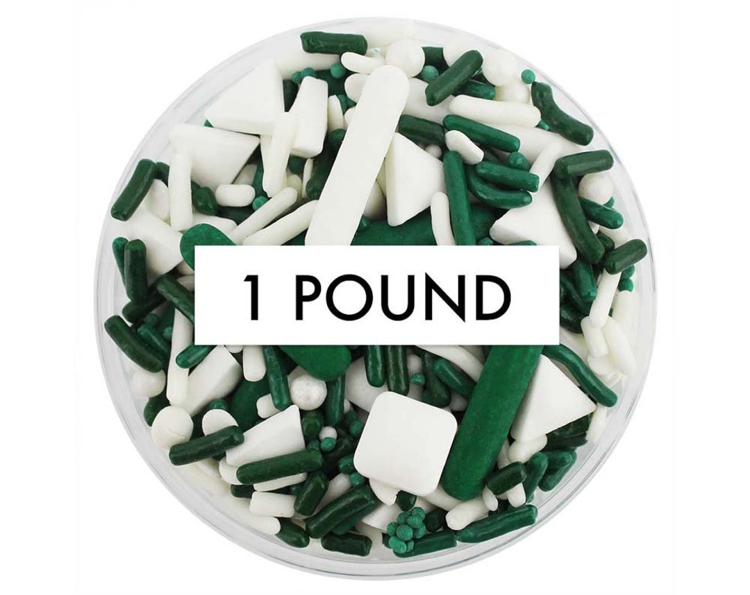 Dark Green & White Team Spirit Sprinkle Blend 1 LB - Green White Blend ...
