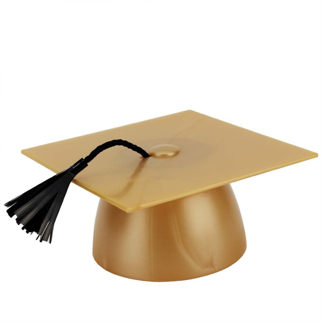 Gold Graduation Cap Cake Topper - 1 Gold Graduation Hat Topper for ...