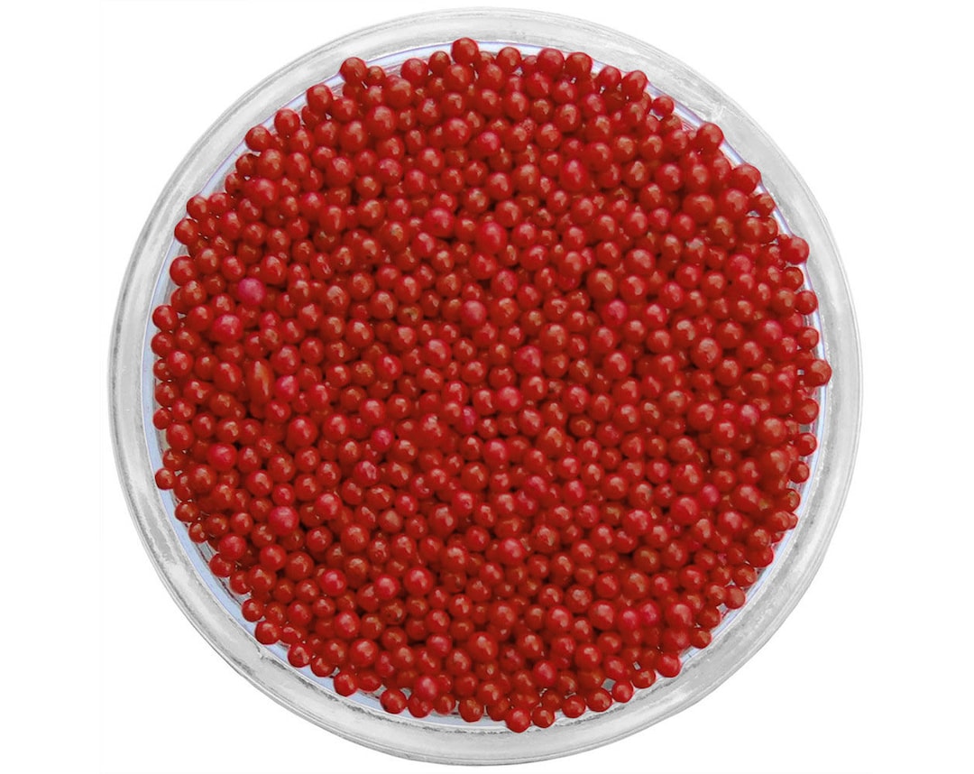Red Non-pareils - Vibrant Tiny Red Sprinkles for Decorating Cupcakes ...
