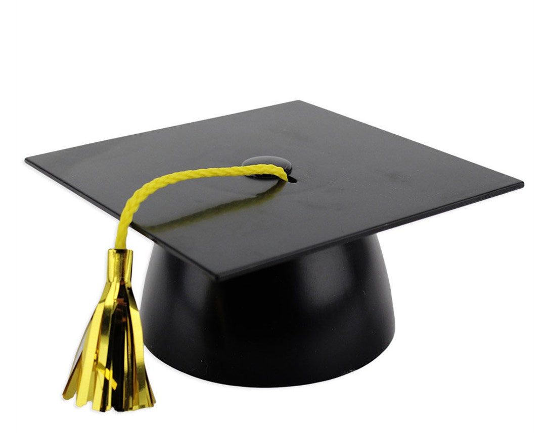 Black Graduation Cap Cake Topper - 1 Black Graduation Hat Topper for ...