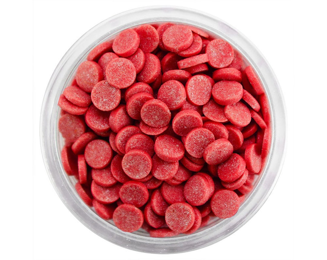 Red Shimmer Confetti Dot Sprinkles - Pretty Pearlescent Red Polka Dot ...