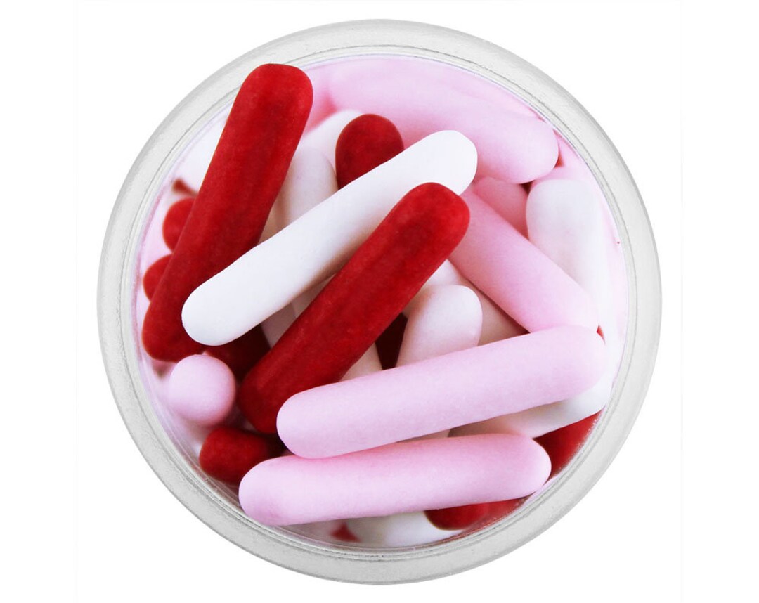 Valentine Matte Rod Sprinkles - a Fun Blend of Pink, Red, and White Rod ...
