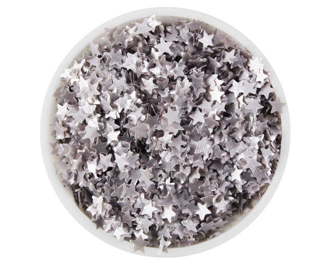 Silver Star Edible Glitter - Pearly Silver Star Edible Glitter ...