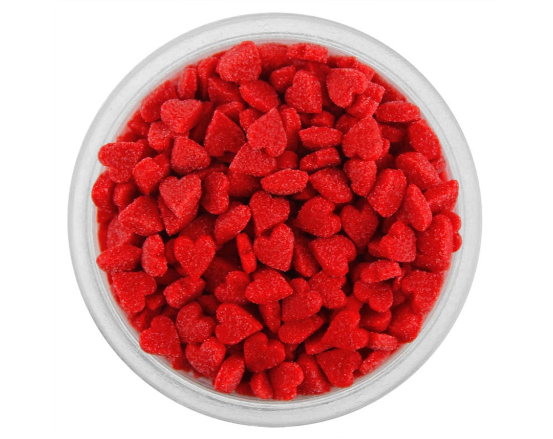 Red Mini Heart Sprinkles - Tiny Red Heart Sprinkles for Decorating ...