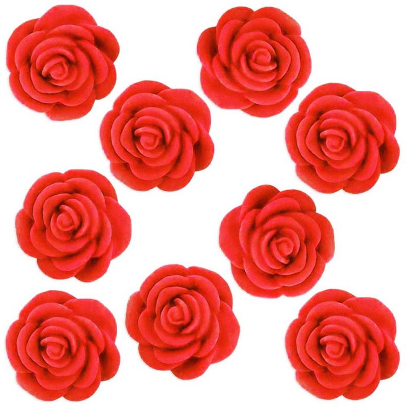 Sugar Red Rose Cake Topper - Etsy