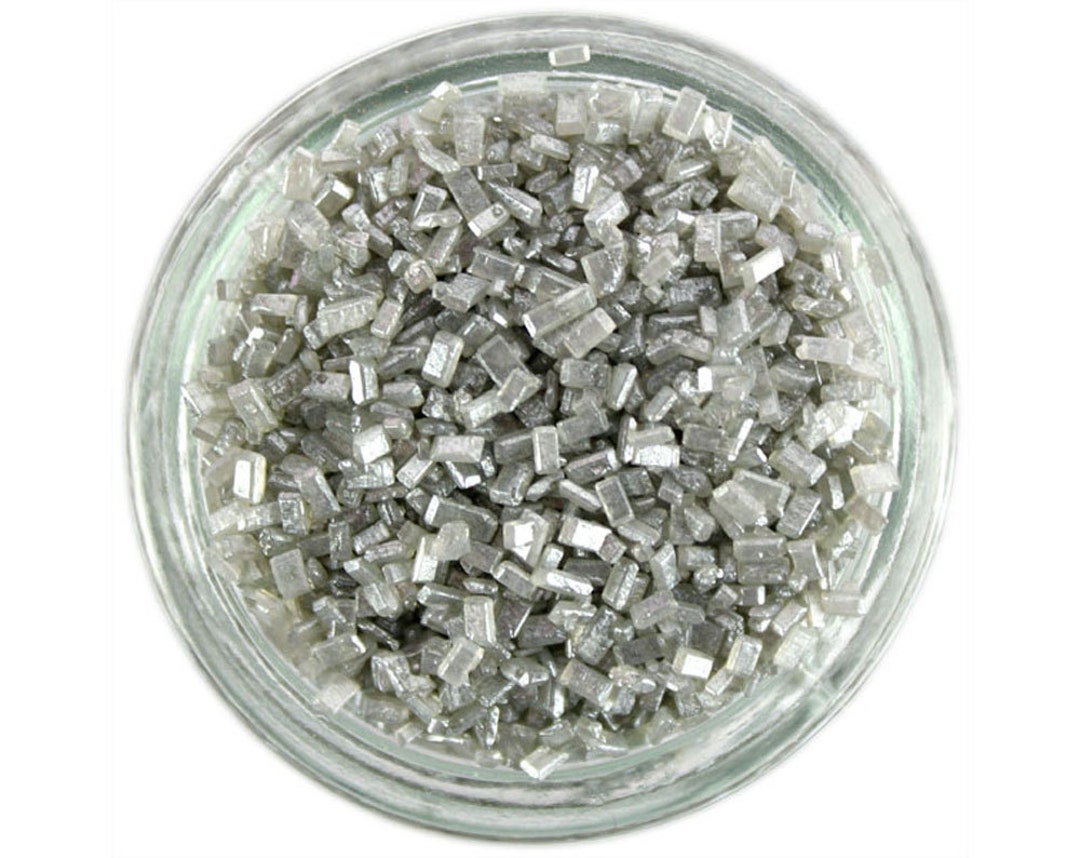 Pearly Silver Chunky Sugar - Metallic Silver Sugar Crystals Sprinkles ...
