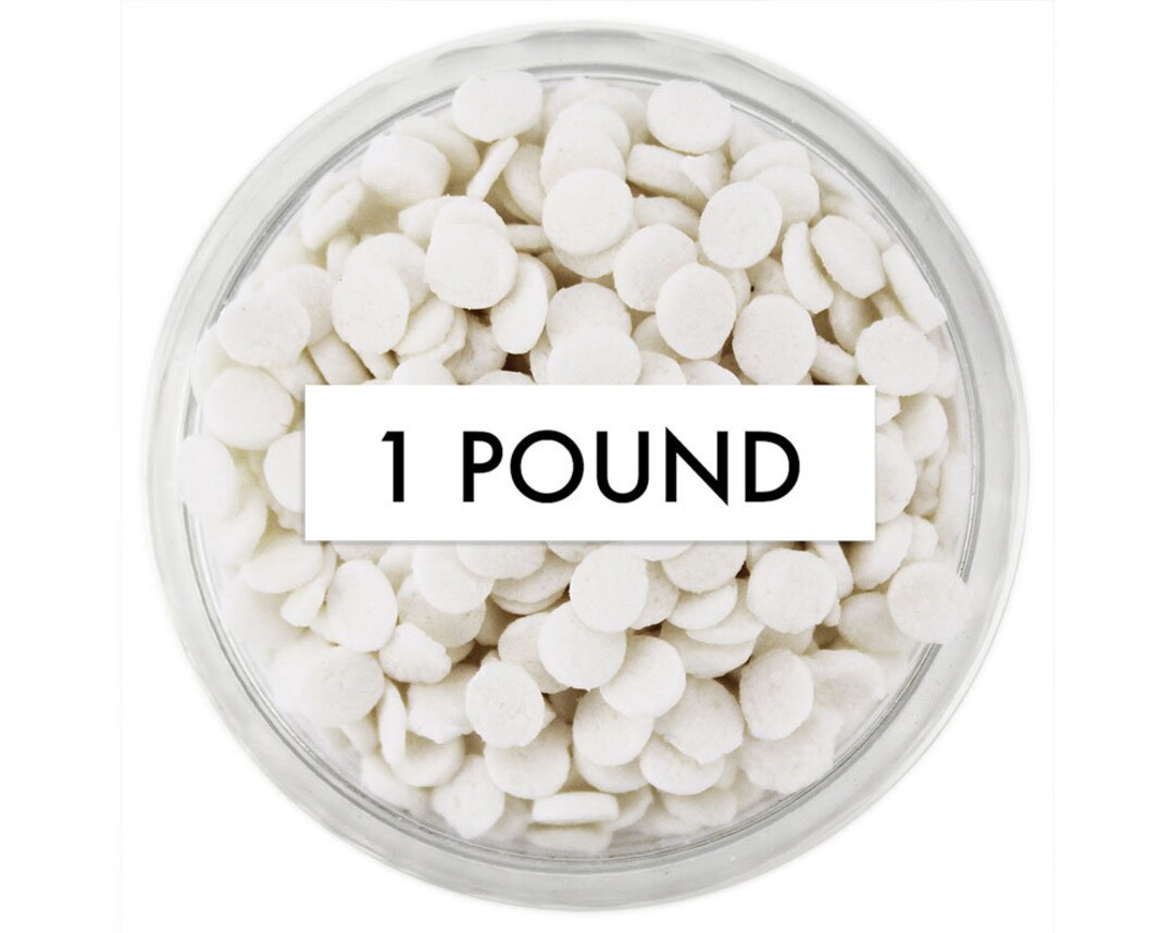 White Mini Confetti Dot Sprinkles 1 LB - Pretty Bright White Polka Dot ...