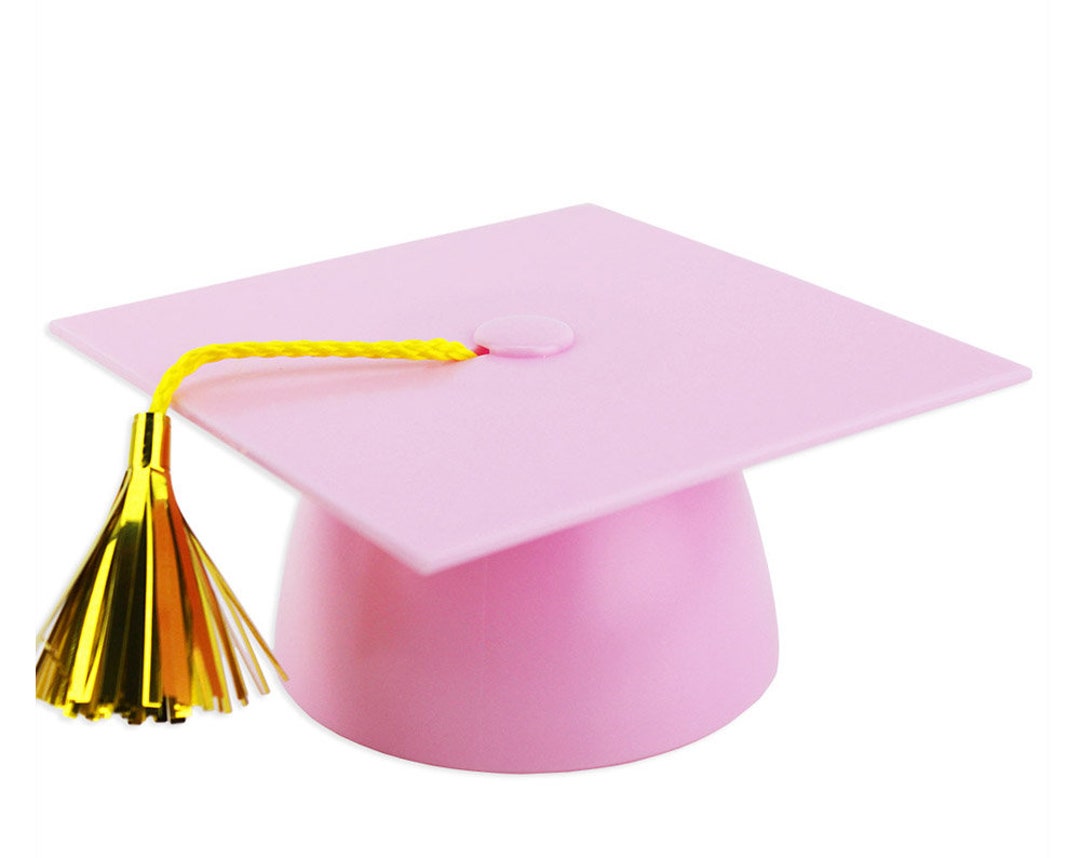 Pink Graduation Cap Cake Topper - 1 Pink Graduation Hat Topper for ...