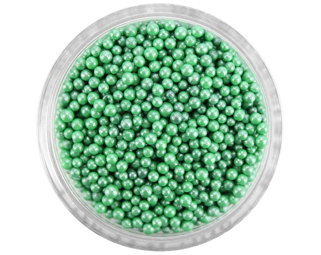 Pearly Green Nonpareils - Tiny Pretty Green Pearl Sprinkles for ...