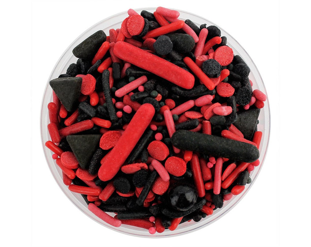Red & Black Team Spirit Sprinkle Blend - Red and Black Blend of Jimmies ...