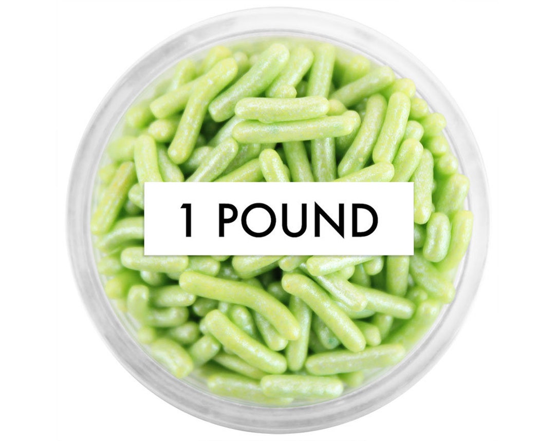 Pearly Green Jimmies - 1 Pound - Pearly Light Green Jimmies ...