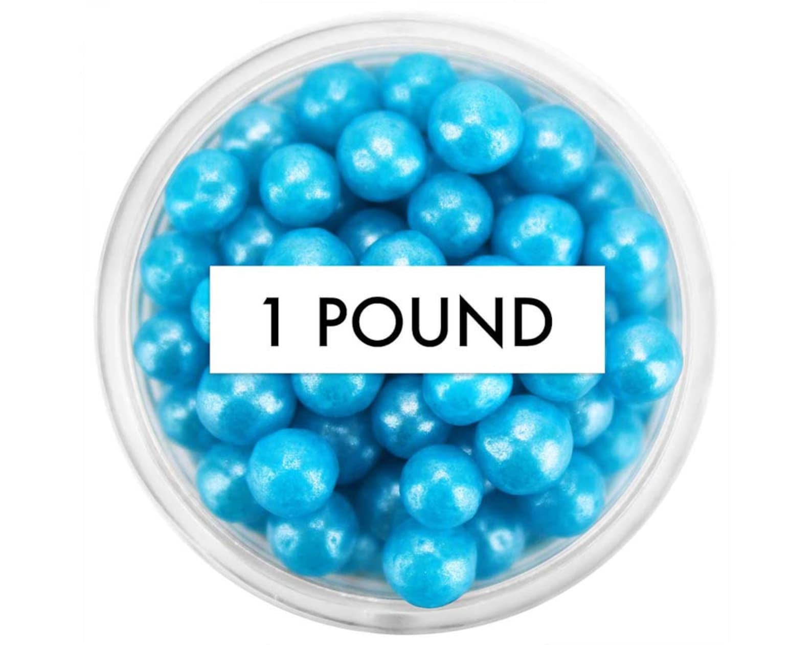 Pearly Bright Blue Sugar Pearls 5-6MM - 1 Pound - Edible Shimmer ...