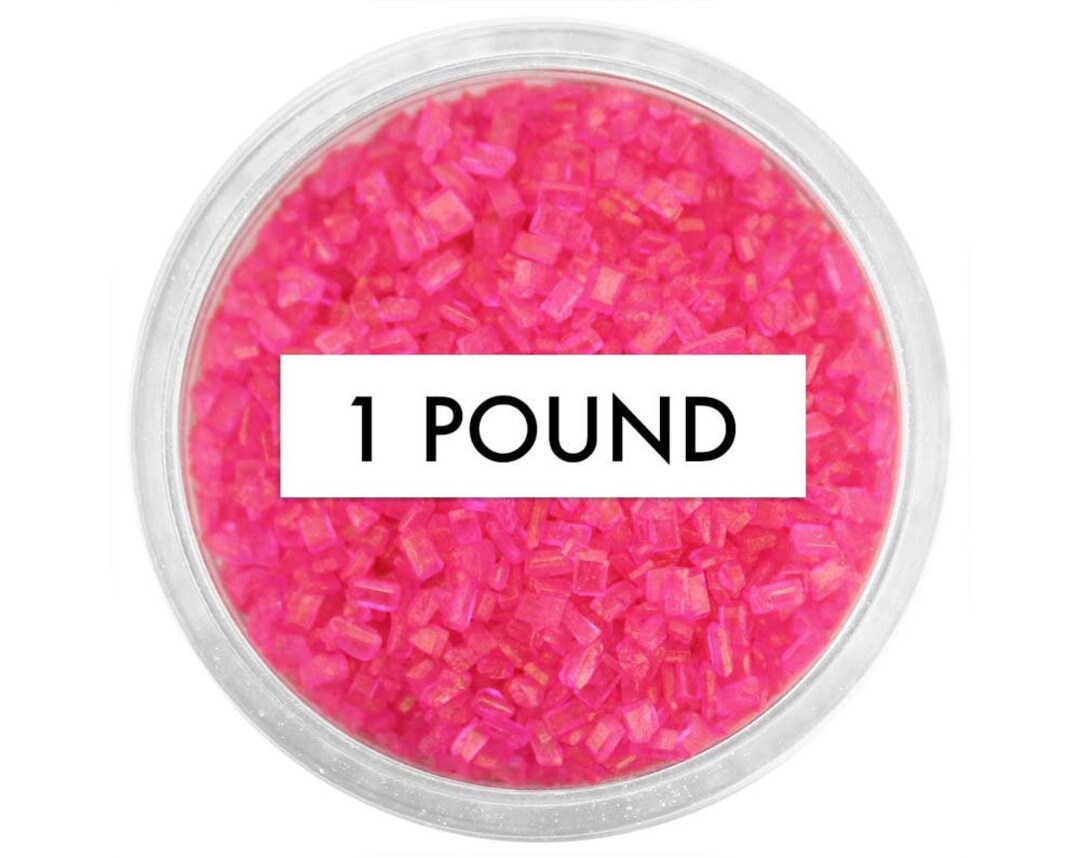 Pink Chunky Sugar BULK 1 LB - Bright Pink Sugar Crystals Sprinkles for ...