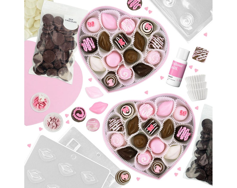 Valentine's Day Heart Shaped Box of Chocolates DIY Kit - Etsy