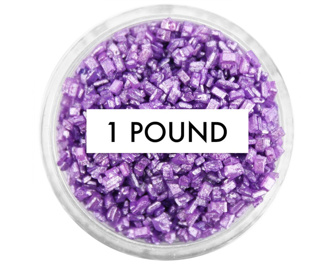 Pearly Purple Chunky Sugar 1 LB - Purple Pearlescent Sugar Crystals ...