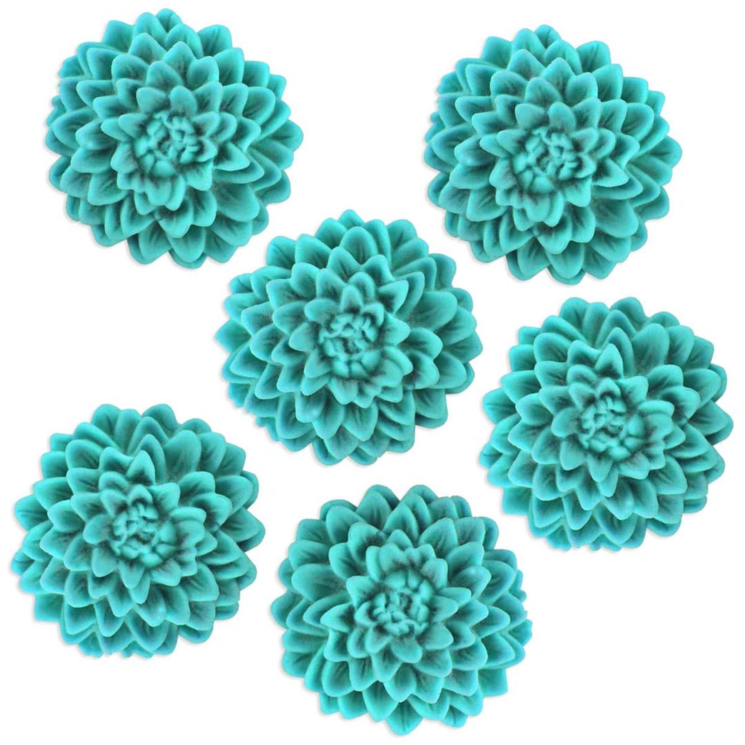 Turquoise Fondant Mum Flowers - Etsy