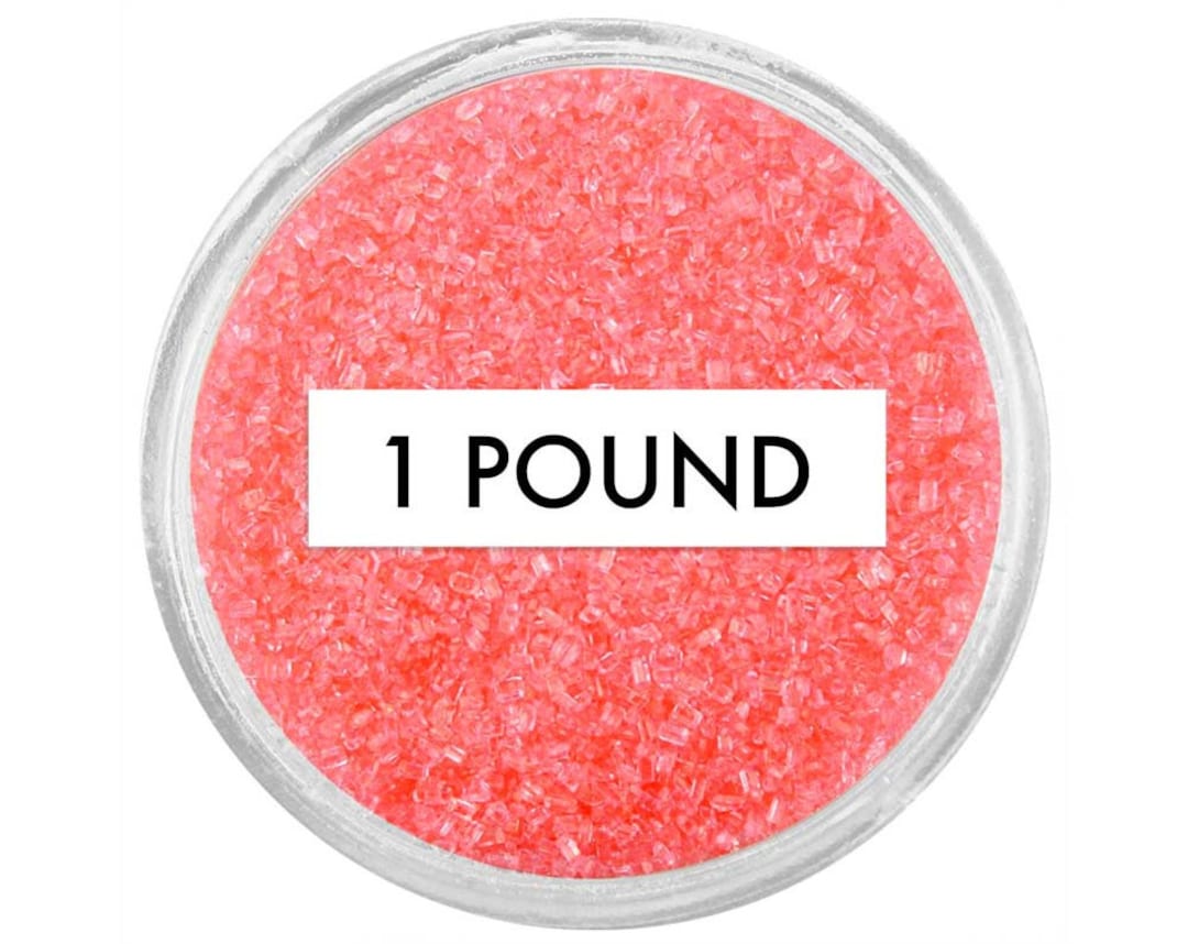 Coral Sanding Sugar 1 LB - Coral Salmon Pink Fine Sugar for Decorating ...