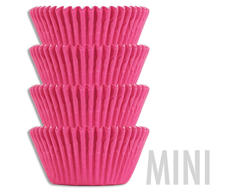 Mini Solid Electric Pink Baking Cups 50 Mini Paper Cupcake - Etsy