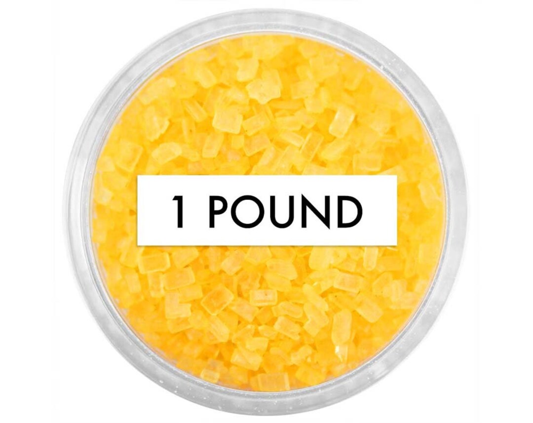 Yellow Chunky Sugar 1 LB - Bright Yellow Sugar Crystals Sprinkles for ...