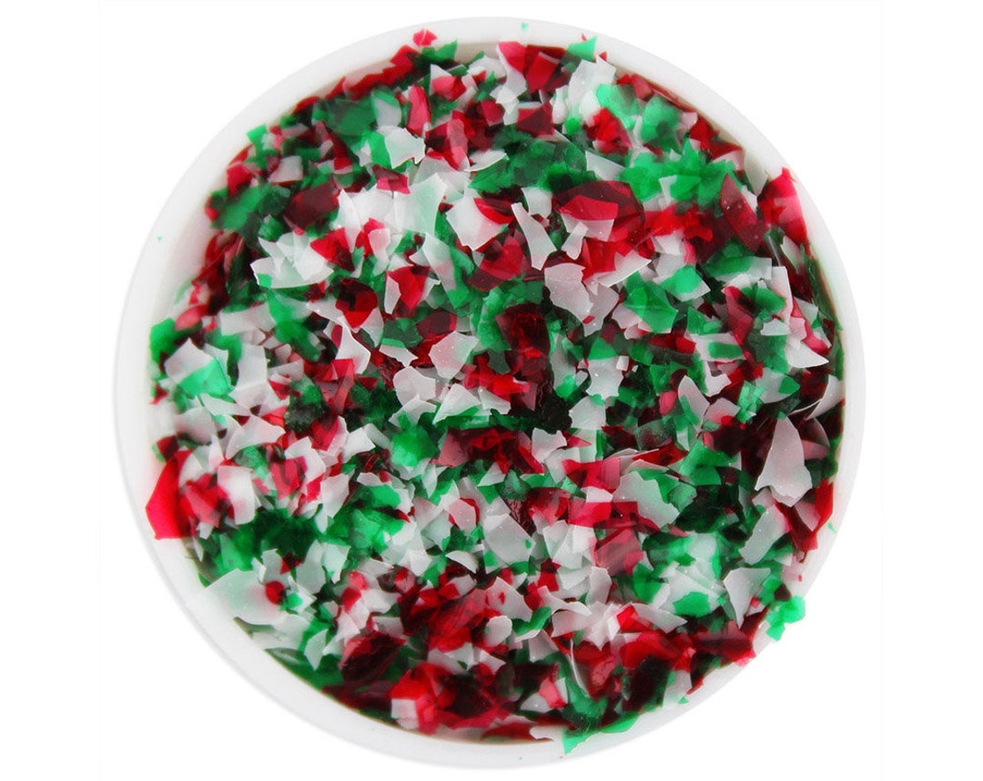 Christmas Edible Glitter Flakes - Sparkly Red, White, and Green ...