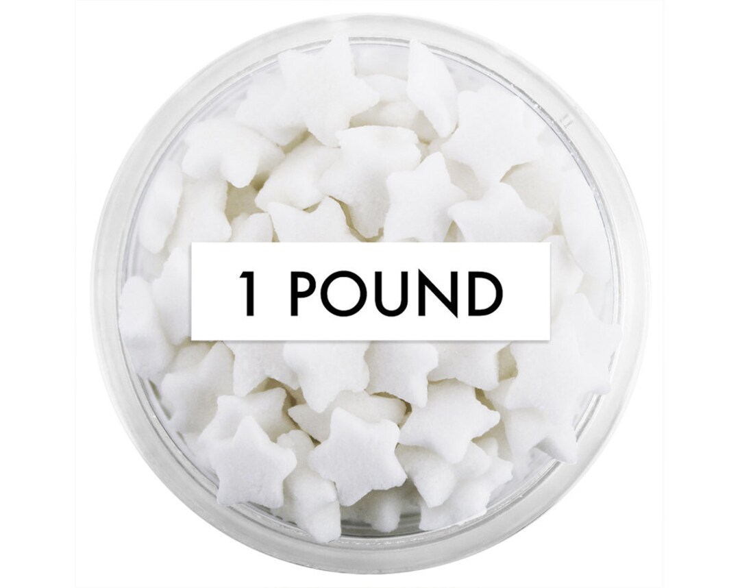White Star Sprinkles 1 LB - White Star Sprinkles for Decorating ...
