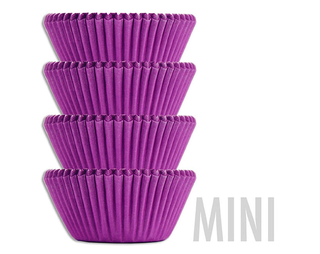 Mini Solid Electric Purple Baking Cups - 50 Solid Purple Mini Paper ...