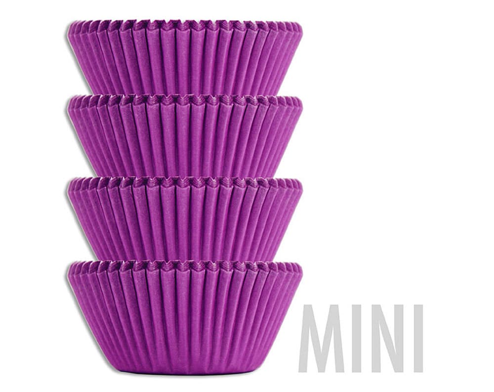 Mini Solid Electric Purple Baking Cups - 50 Solid Purple Mini Paper ...