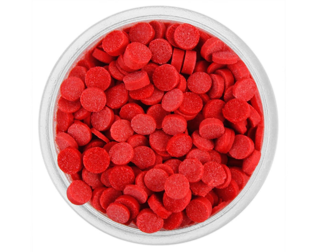 Red Mini Confetti Dot Sprinkles Pretty Bright Red Polka Dot Sprinkles ...