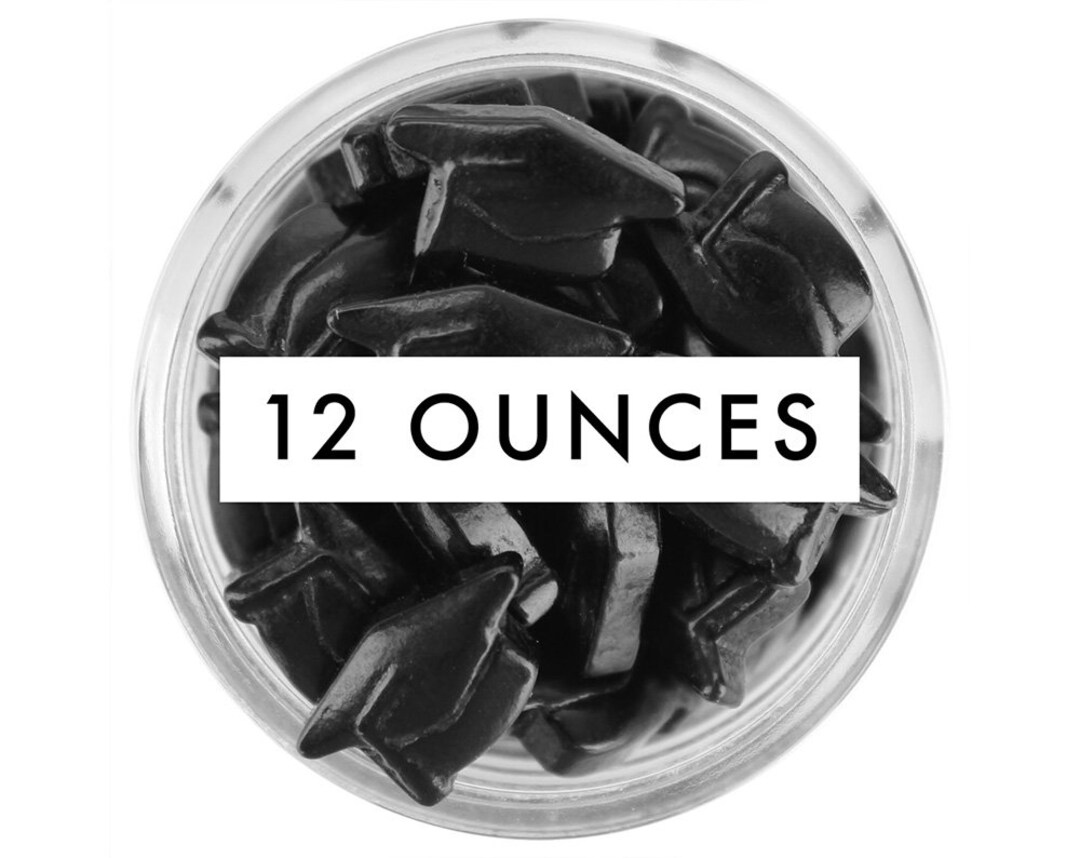 Black Graduation Hat Candy Sprinkles 12 OZ - Cute Graduation Cap ...