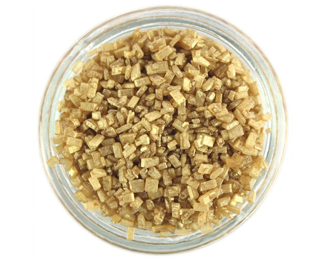 Pearly Gold Chunky Sugar - Metallic Gold Sugar Crystals Sprinkles for ...