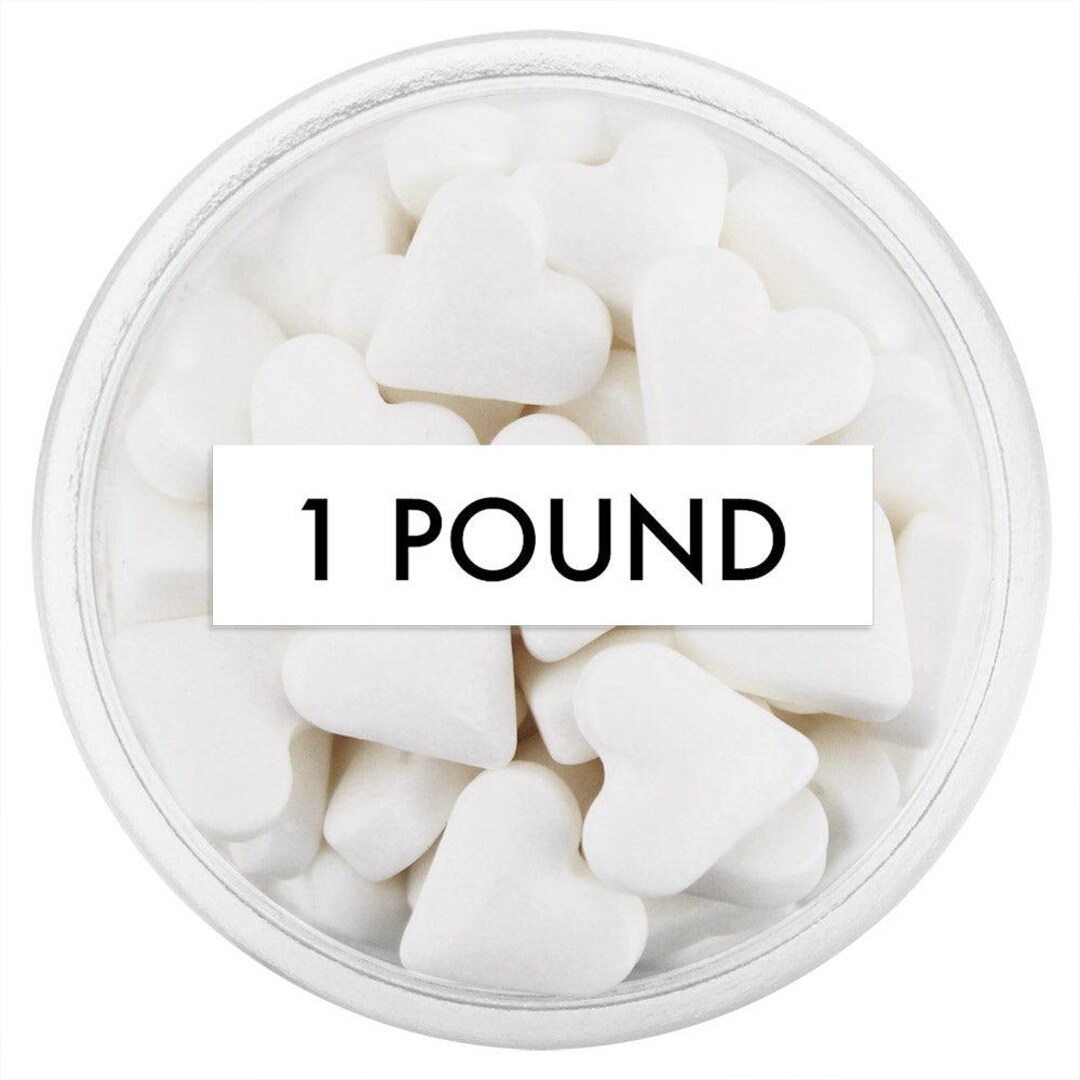 White Heart Candy Sprinkles 1 LB - Etsy
