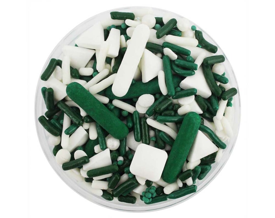 Dark Green & White Team Spirit Sprinkle Blend - Dark Green White Blend ...