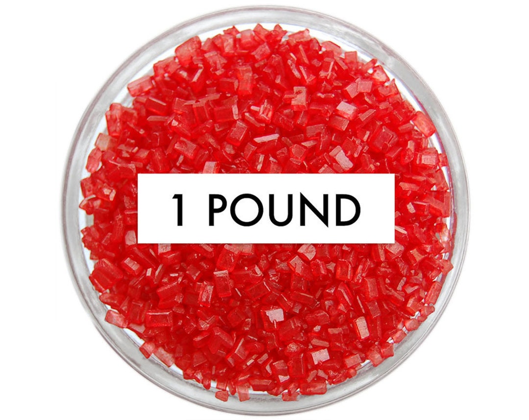 Red Chunky Sugar 1 LB - Bright Red Sugar Crystals Sprinkles for ...