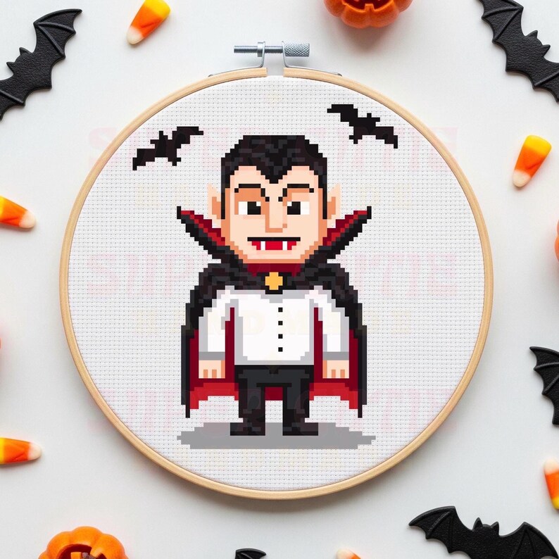 Vampire Halloween Cross Stitch Pattern - Digital PDF Instant Download ...