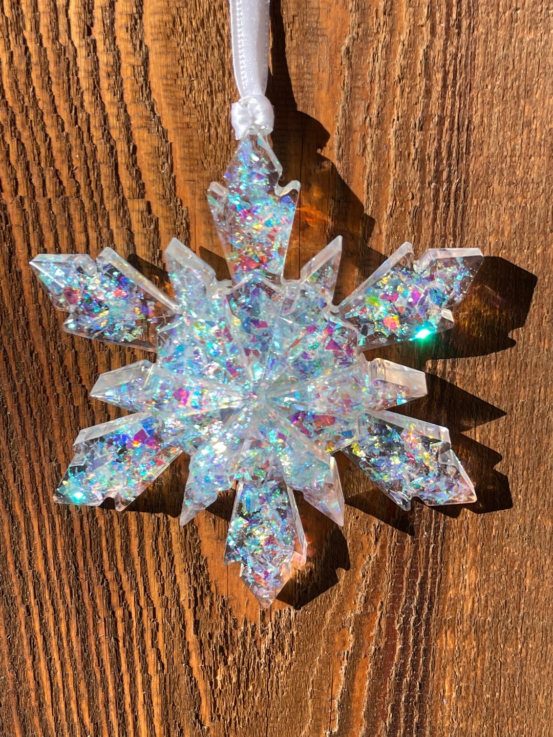 Custom Iridescent Snowflake Ornament Wall Decor Christmas Ornament - Etsy