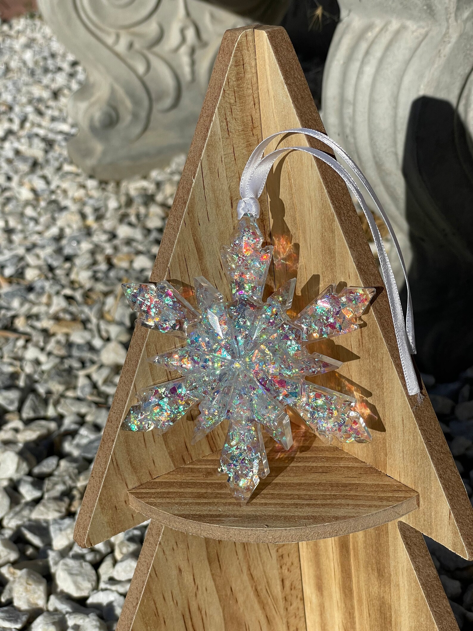 Custom Iridescent Snowflake Ornament Wall Decor Christmas Ornament - Etsy