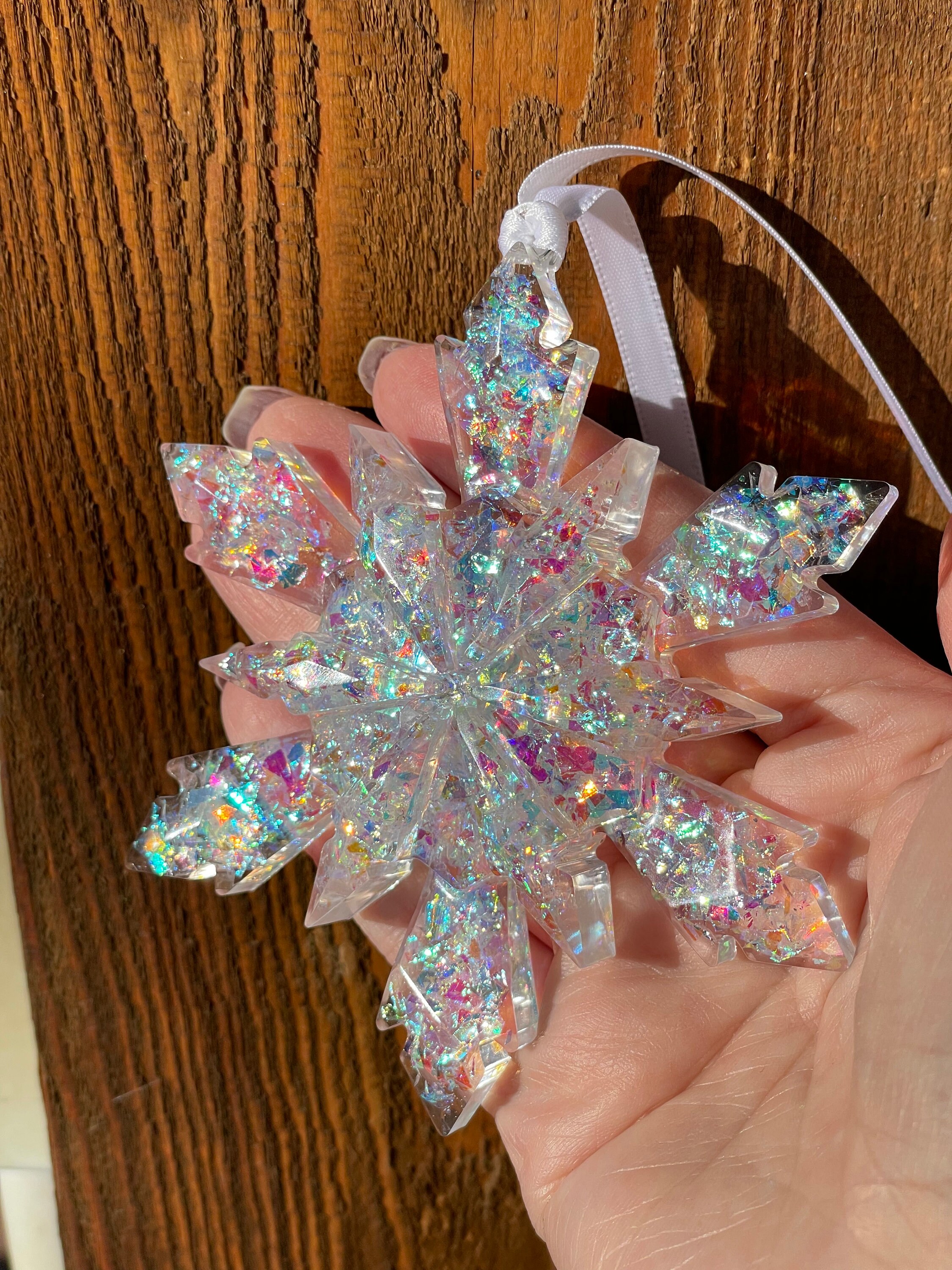 Custom Iridescent Snowflake Ornament Wall Decor Christmas Ornament - Etsy