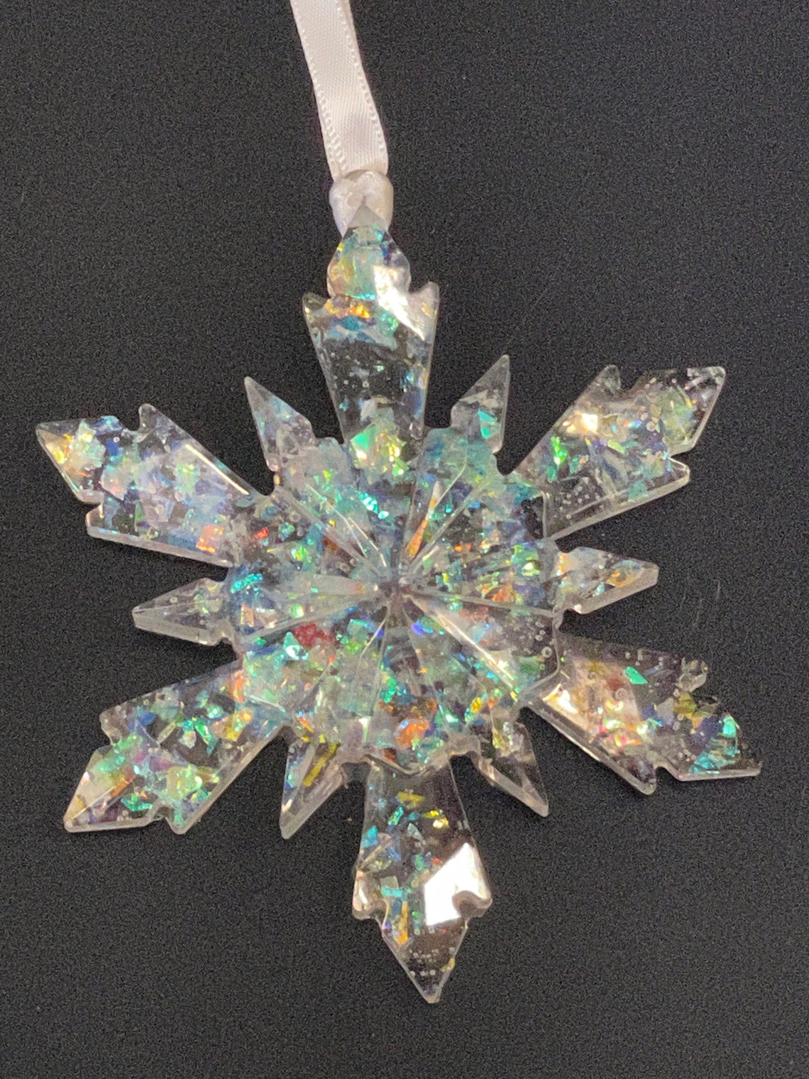 Custom Iridescent Snowflake Ornament Wall Decor Christmas Ornament - Etsy