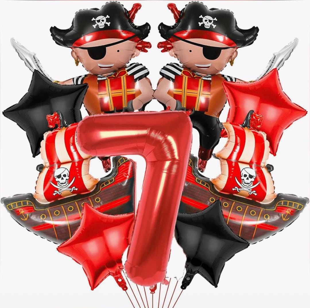 Ahoy Matey! Pirate Balloon Set - Birthday Decoration With Number 7 - Etsy