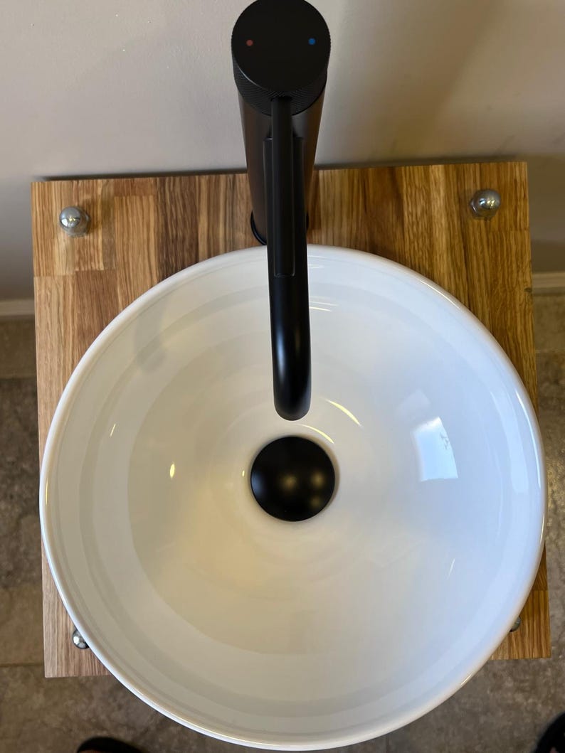 Handmade Bathroom Sink With Shelves (complete Washbasin Unit: Faucet ...